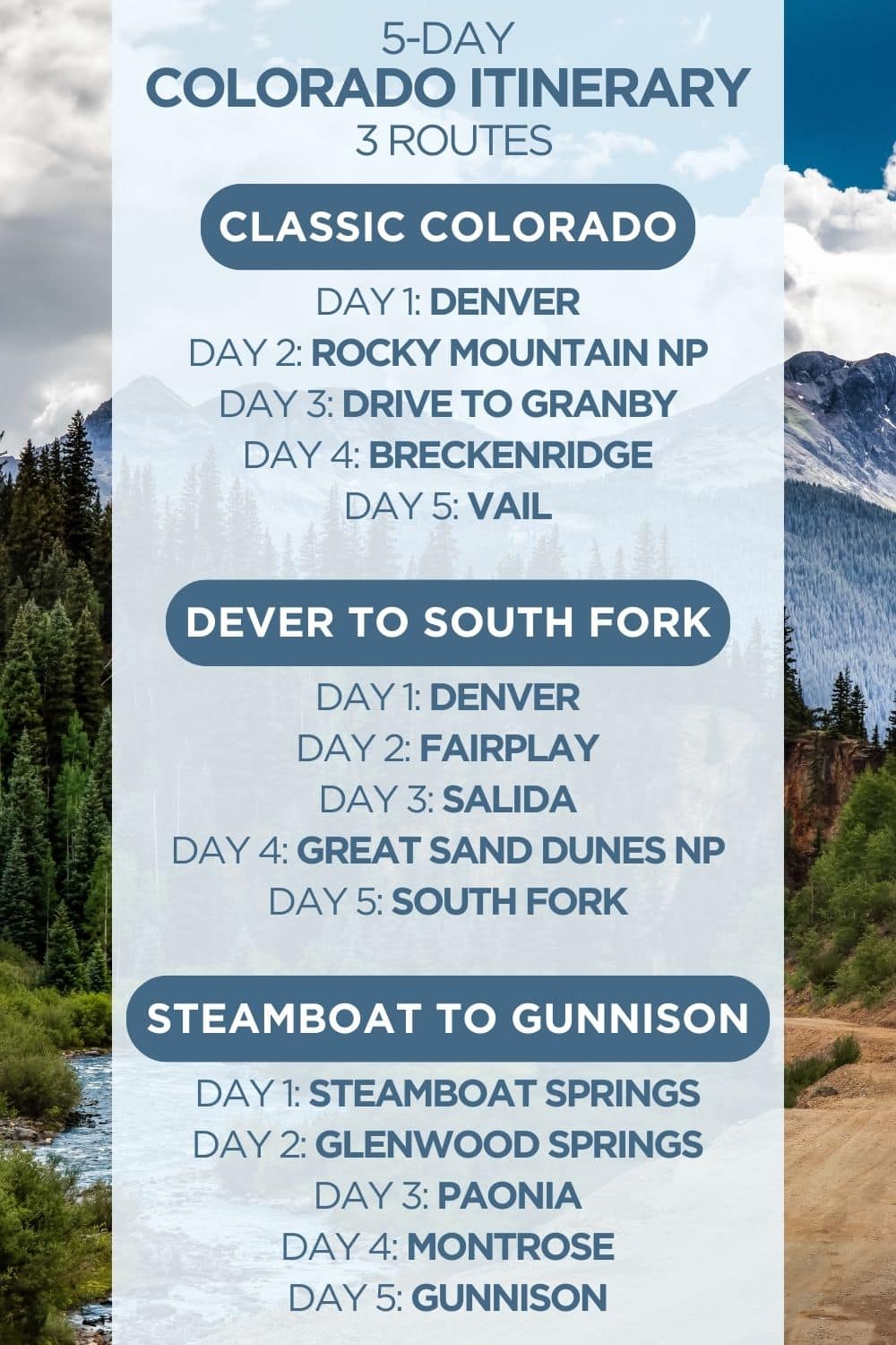 5-Day Colorado Road Trip Itinerary: 3 Perfect Routes - The World Was ...