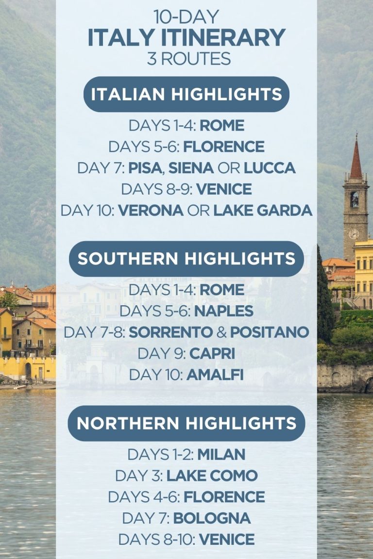 10 Days in Italy Itinerary: 3 Perfect Routes for a First Trip - The ...
