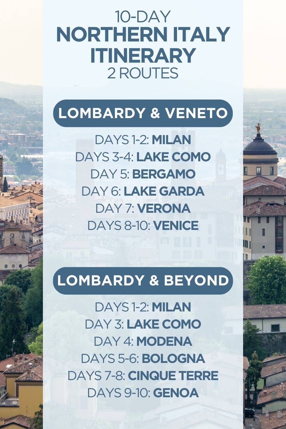 10-Day Northern Italy Itinerary: 2 Perfect Routes - The World Was Here ...
