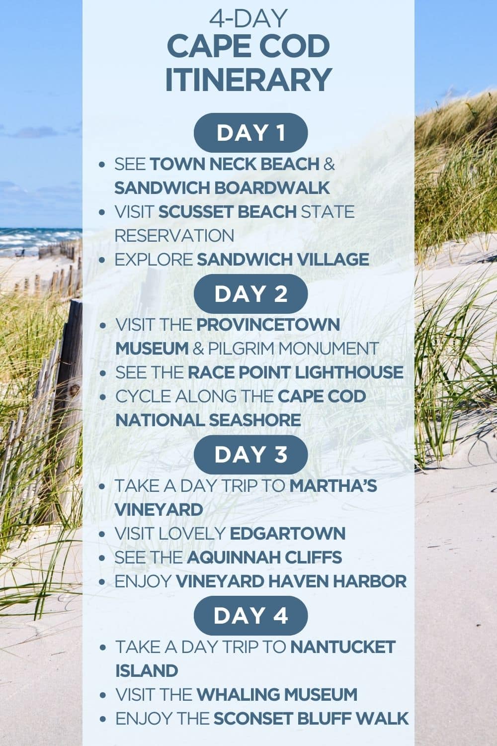 The Perfect 2, 3 or 4 Days in Cape Cod Itinerary - The World Was Here First