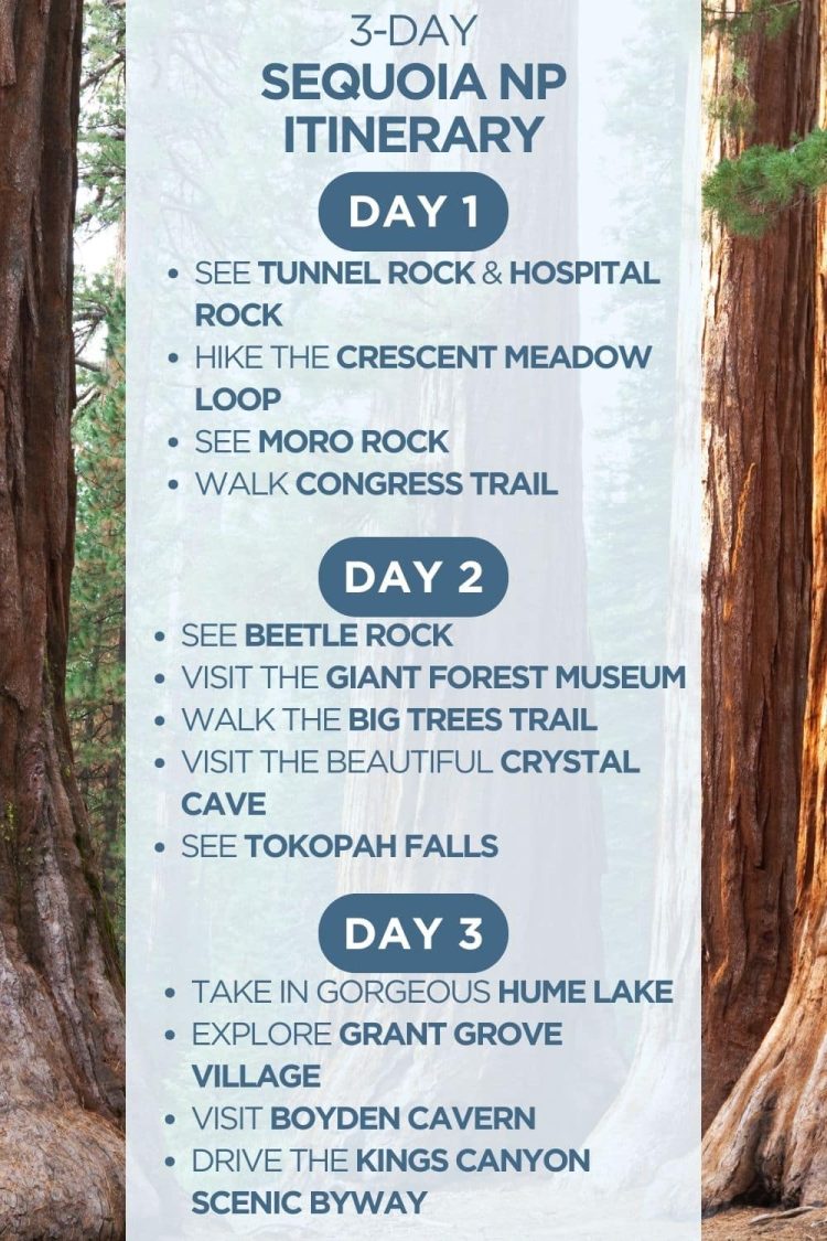 The Perfect 2 to 3 Days in Sequoia National Park Itinerary - The World ...