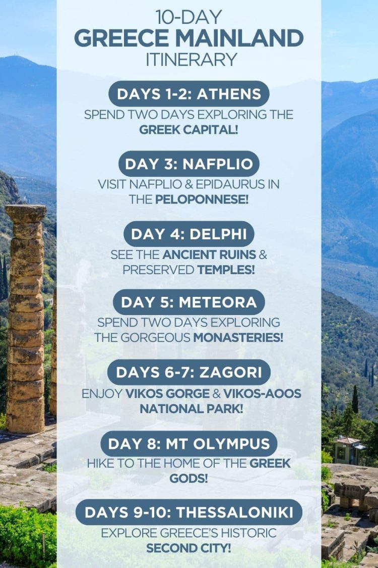 The Perfect 7 to 10 Day Greece Mainland Itinerary - The World Was Here ...