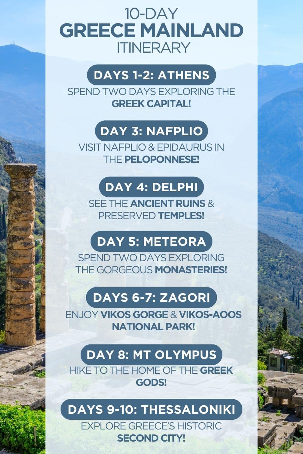 The Perfect 7 to 10 Day Greece Mainland Itinerary - The World Was Here ...