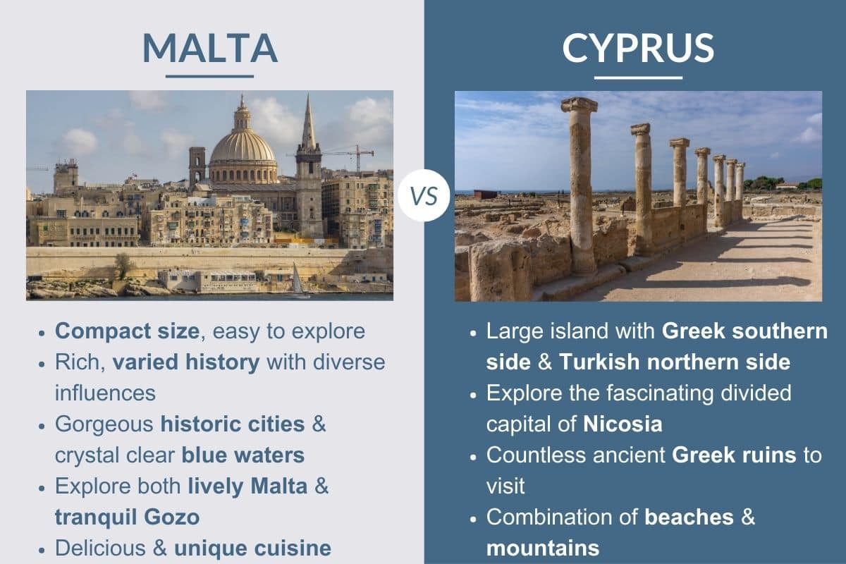 Malta or Cyprus: Which Island Nation to Visit? - The World Was Here First