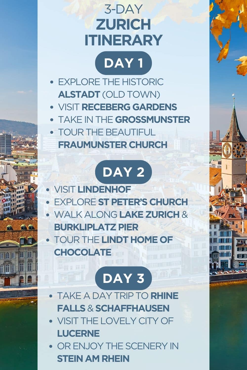 The Perfect 2 or 3 Days in Zurich Itinerary - The World Was Here First